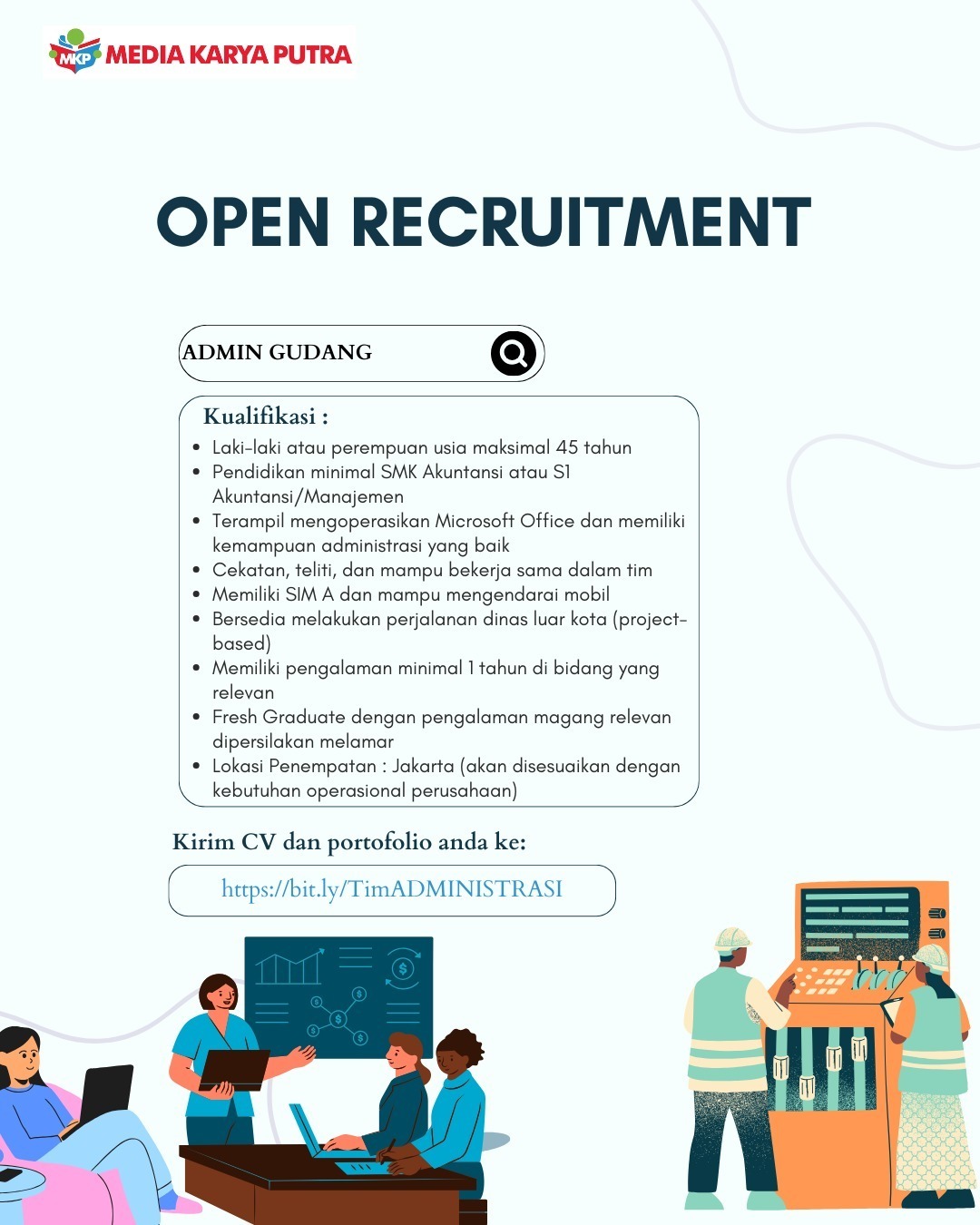 Lowongan Kerja Admin Gudang - Tenaga Gudang di CV. Media Karya Putra ...