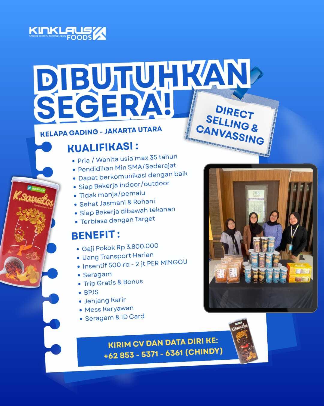 Lowongan Kerja Direct Selling & Canvassing di PT. Kinklaus Sukses Indo ...